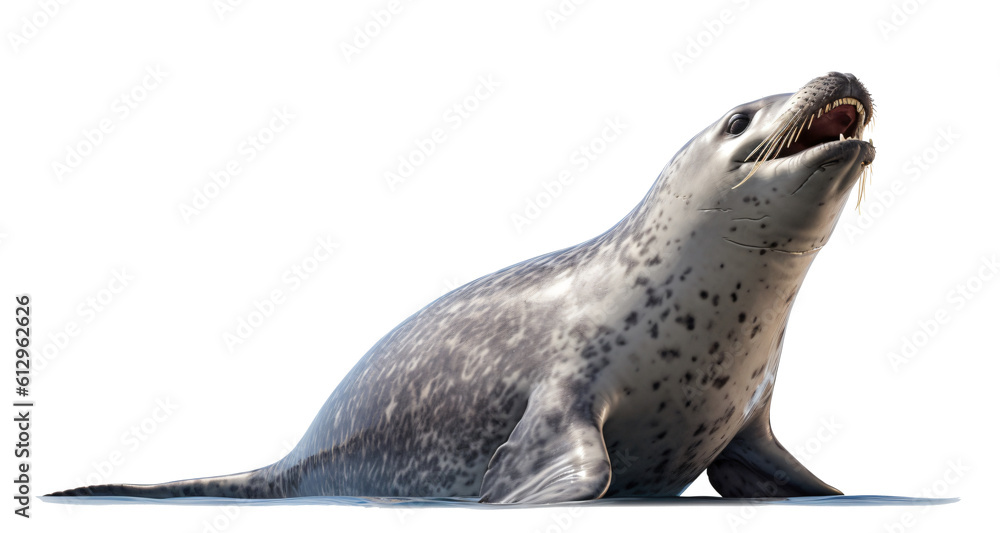 leopard seal isolated on the transparent background PNG. AI generative ...