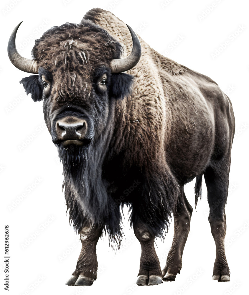 Buffalo isolated on the transparent background PNG. Top view. AI ...