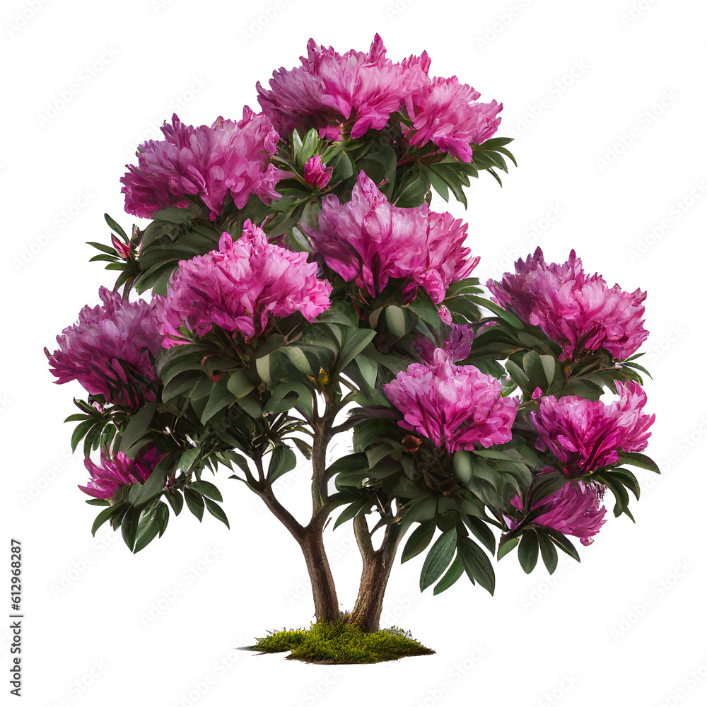 Png file. beautiful rhododendron tree flowers isolated on a transparent ...
