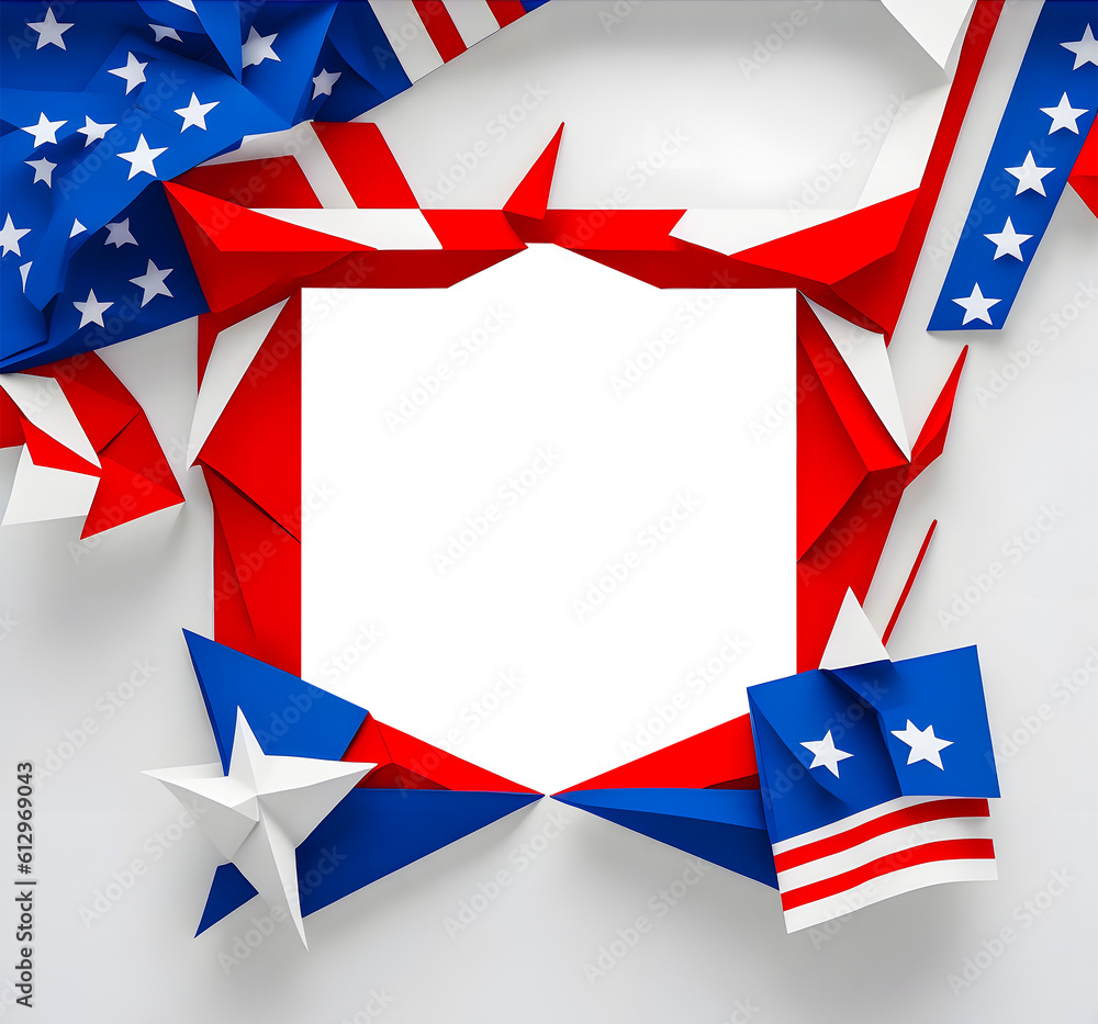 Origami Frames Fourth of July Clipart PNG, Transparent Background ...