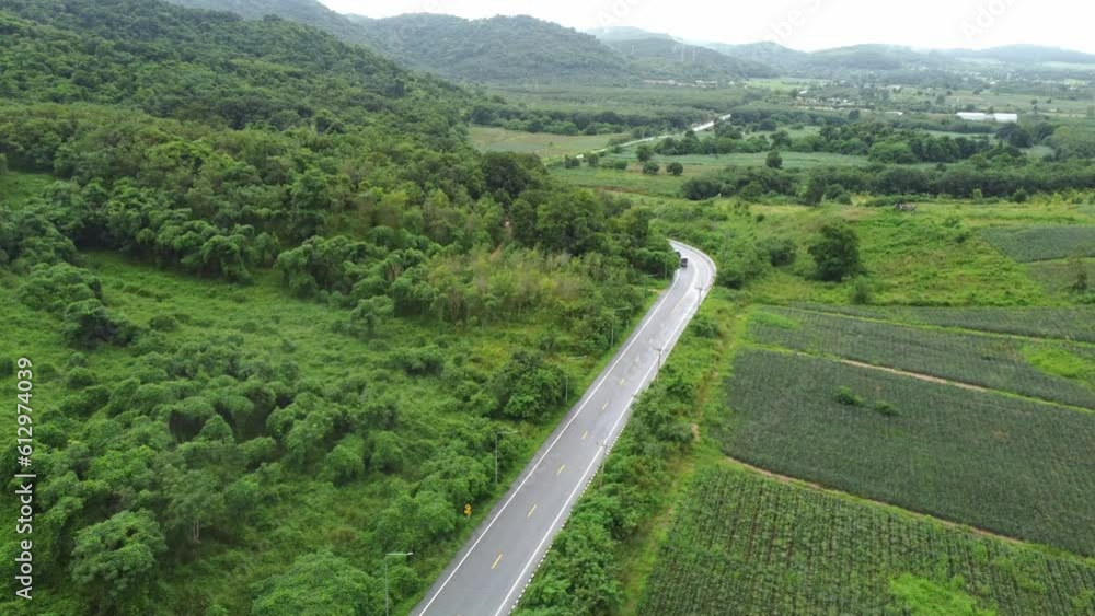 Beauty of Thailand's green tropical rainforest. Aerial shots from a ...
