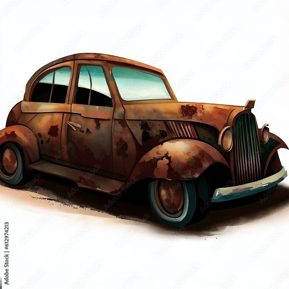 Illustration of a Abandoned Rusty Dirty Grungy Metallic Ancient Old ...