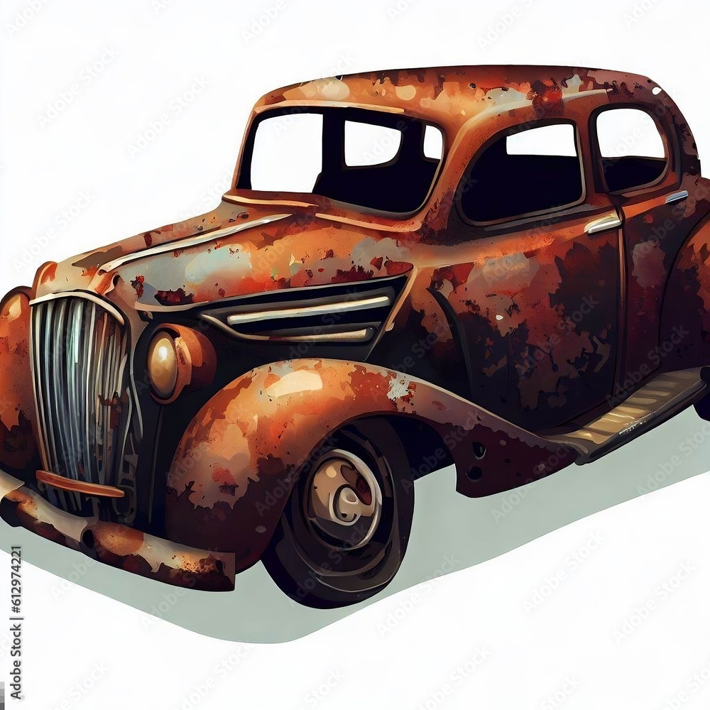 Illustration of a Abandoned Rusty Dirty Grungy Metallic Ancient Old ...