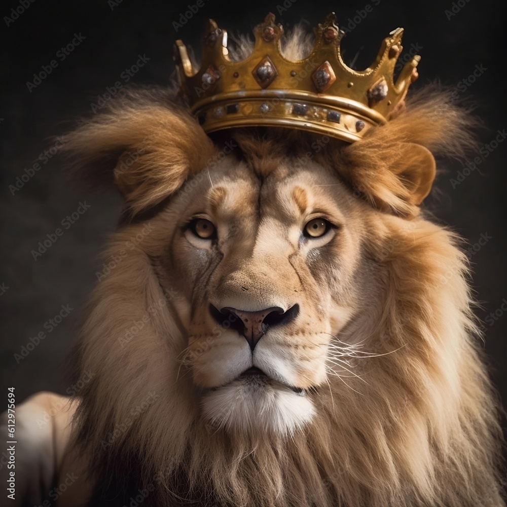 Lion, Lion with king crown, lion king, lion king, real lion, royal lion ...