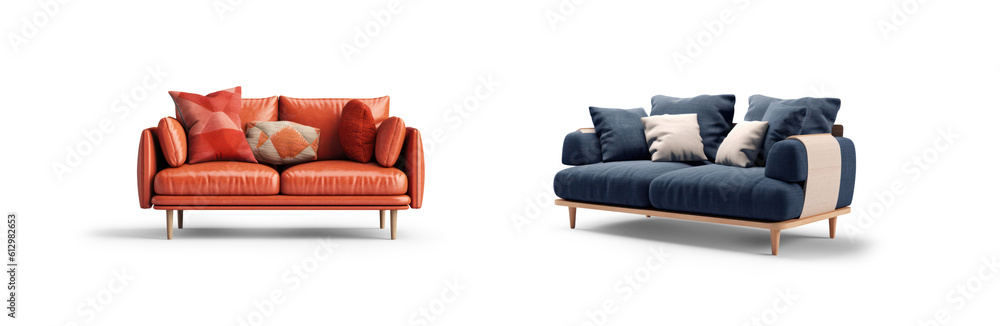 collection Set of interior furniture cutouts of double seat sofas couch ...