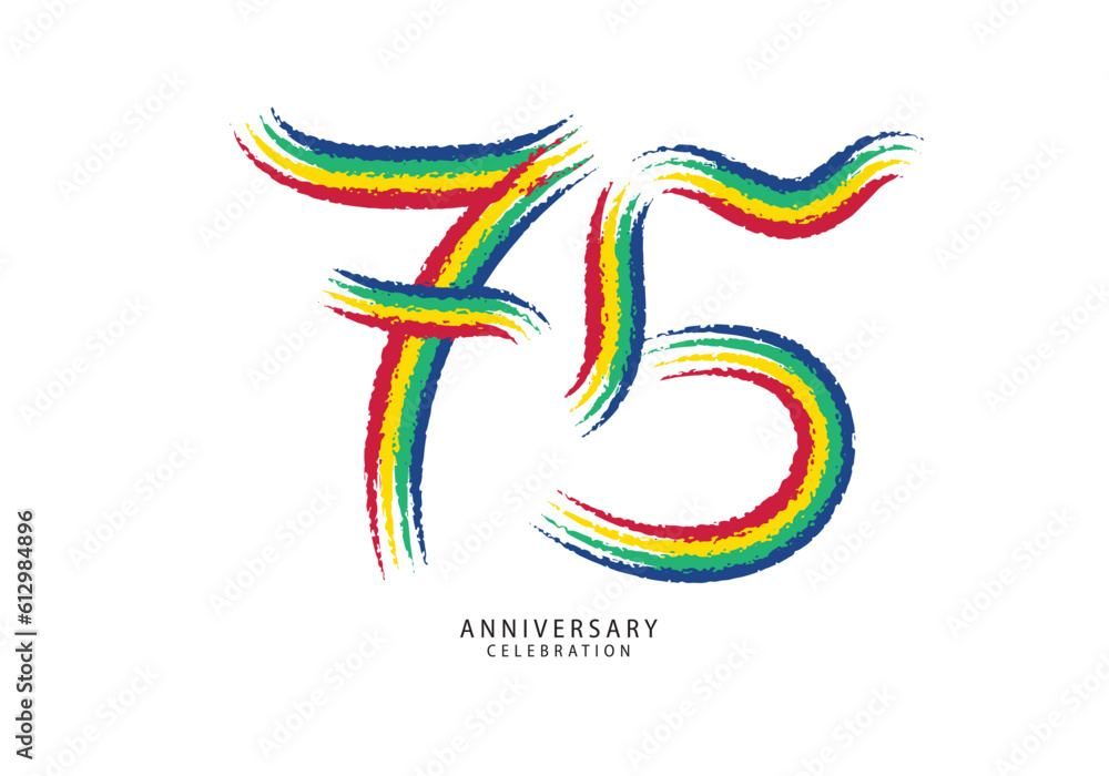 75 years anniversary celebration logotype colorful line vector, 75th ...