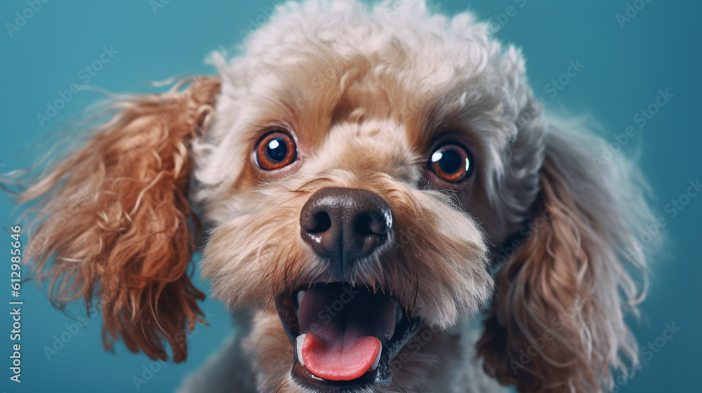 Generative Ai image of a poodle dog face close up Stock Photo | Adobe Stock