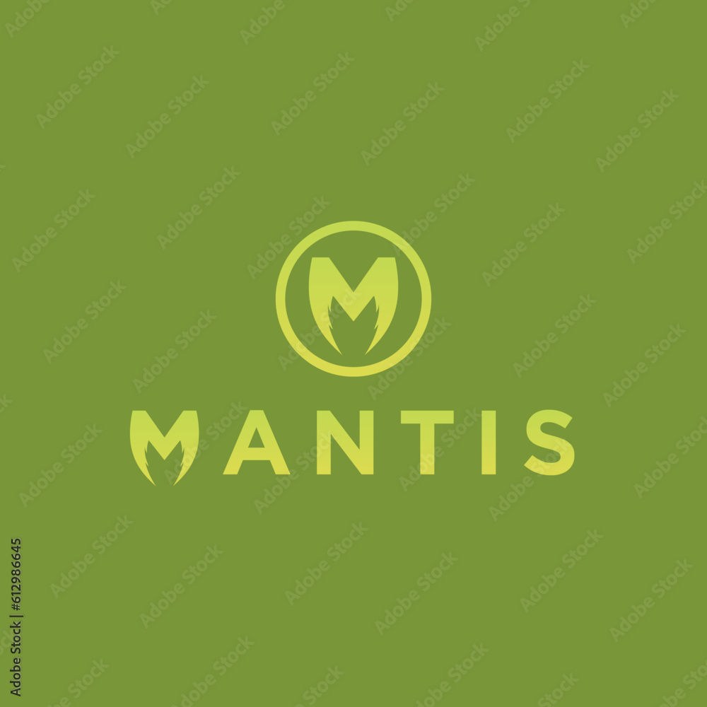 mantis insect logo illustration with text that can be used for logos ...