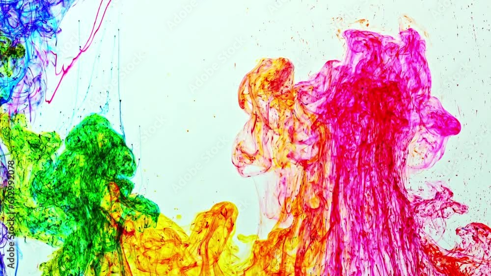 .Amazing The colorful mass gradually dissolved into the water ...