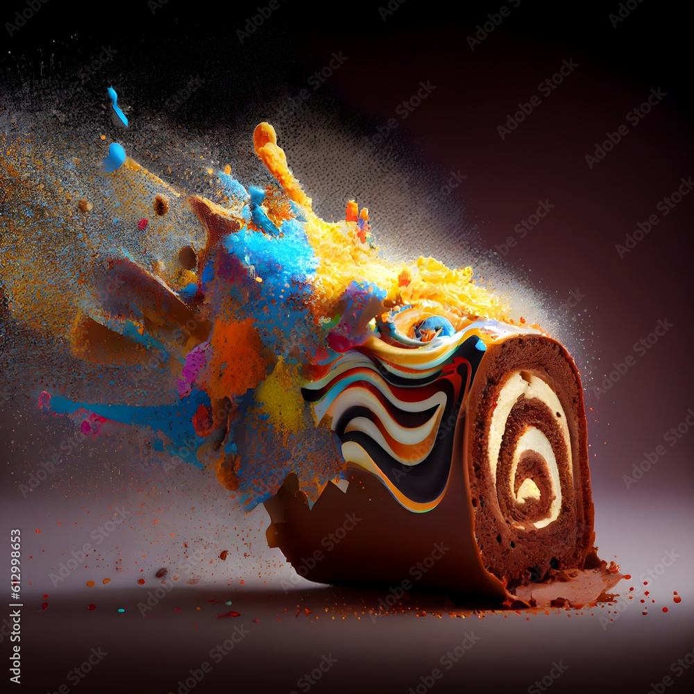 Chocolate Swiss Roll, hyper realistic detailed photography, 4K, hd, pop ...