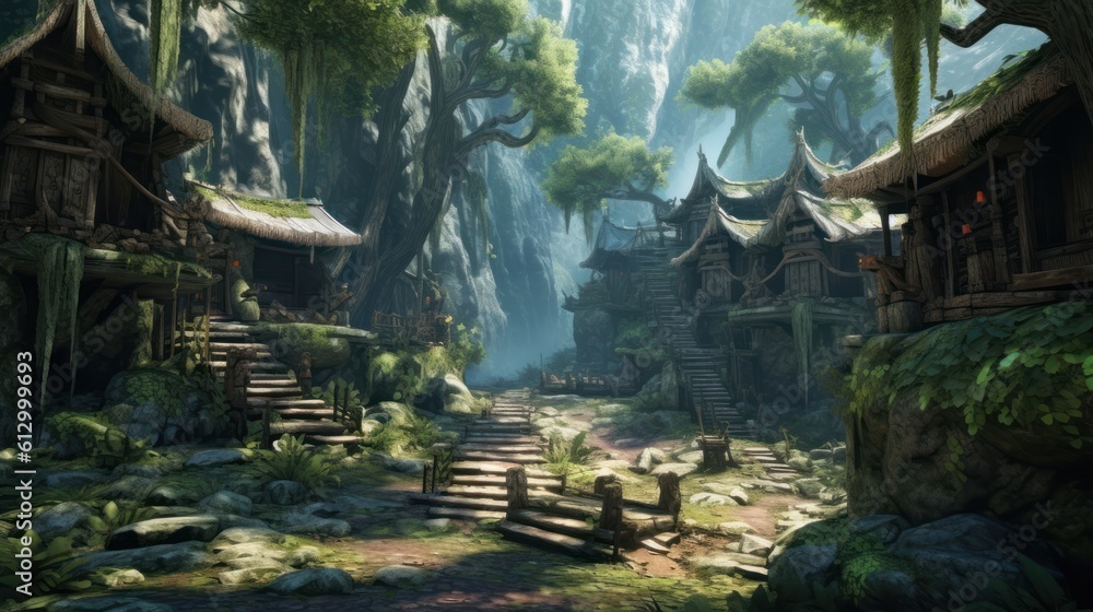 MMORPG game art environment Stock Illustration | Adobe Stock