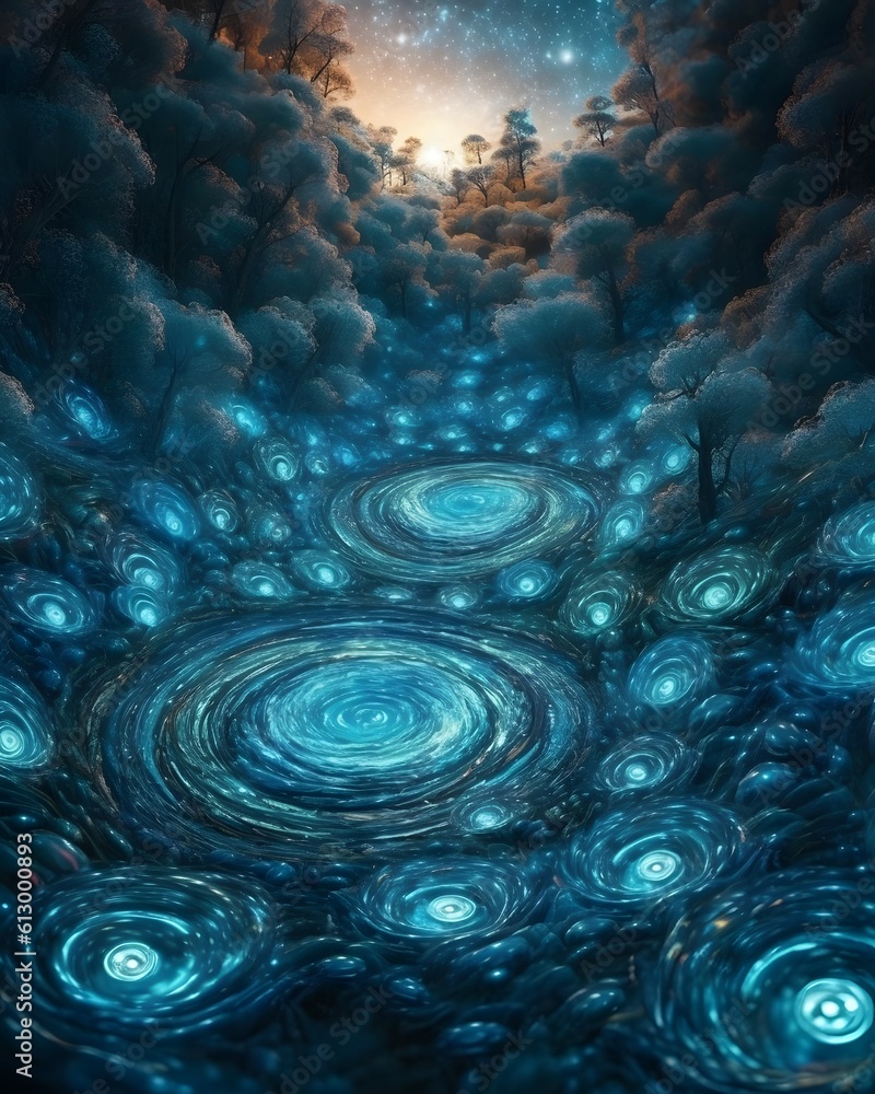 8k pale cerulean liquid 3d paint high off the ground that glow in the ...