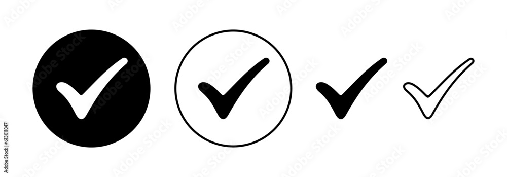 Vetor de Check mark icon vector for web and mobile app. Tick mark sign ...