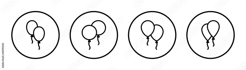 Balloon icon set illustration. Party balloon sign and symbol Stock ...
