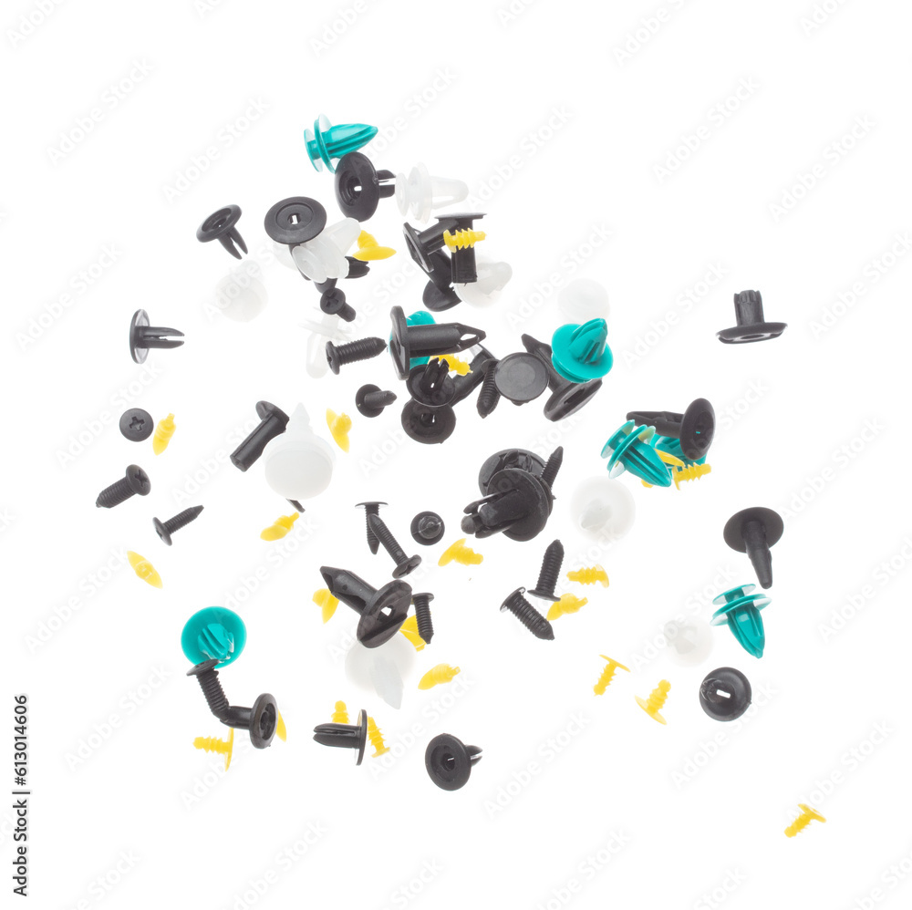 Car fender rivets fly explosion, colorful automobile fender rivets ...