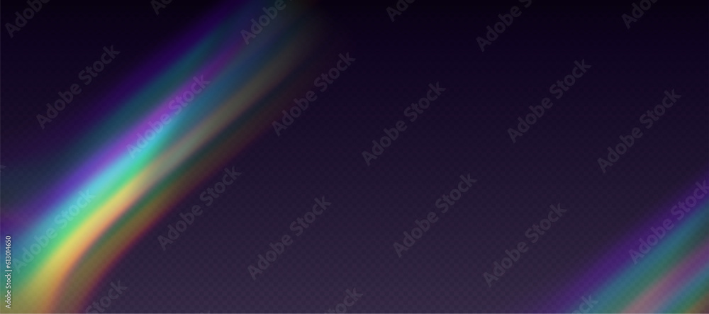 Rainbow refraction overlay, leak flare, prism light effect, rainbow ...