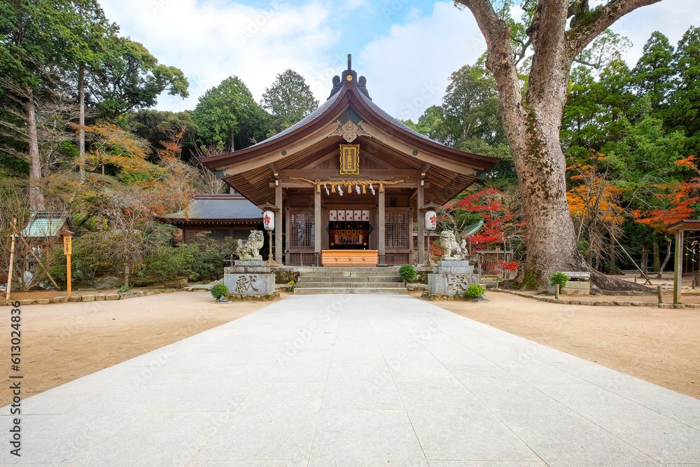 Fukuoka, Japan - Nov 30 2022: Homangu Kamado shrine located at Mt ...