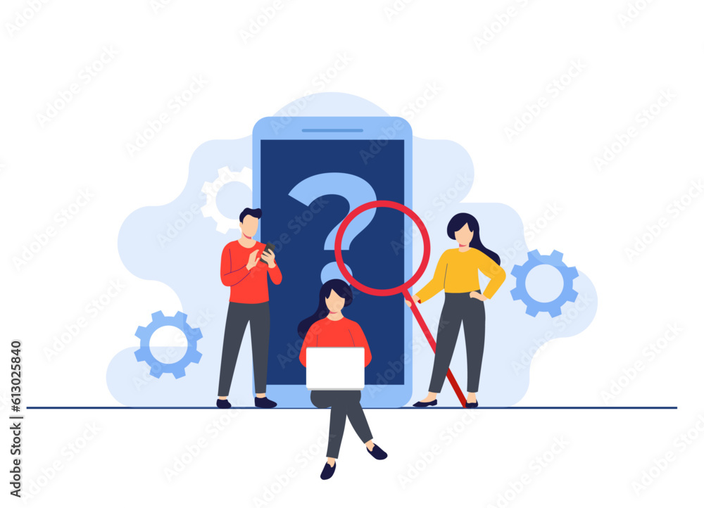 Frequently asked questions concept flat illustration vector template, FAQ concept for landing ...