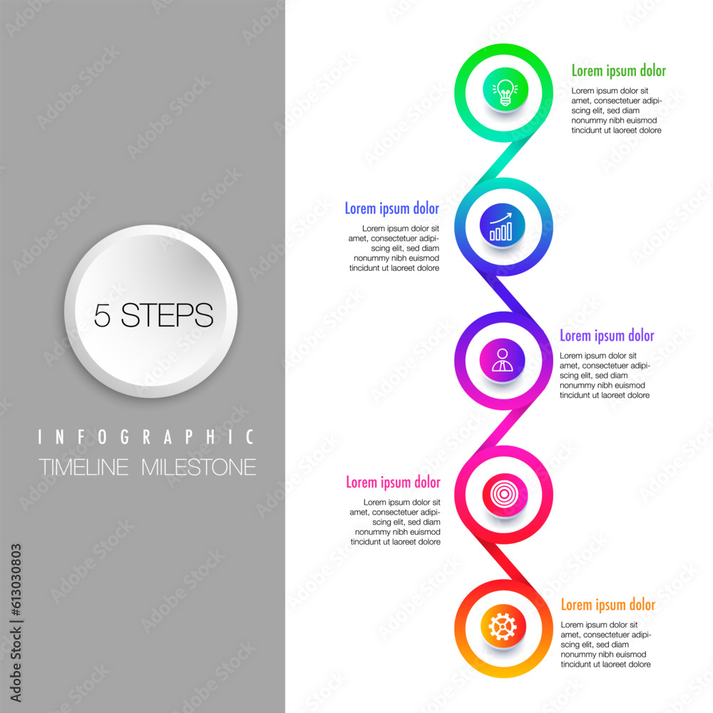 5 steps infographic for business presentation, infographic outlines the ...