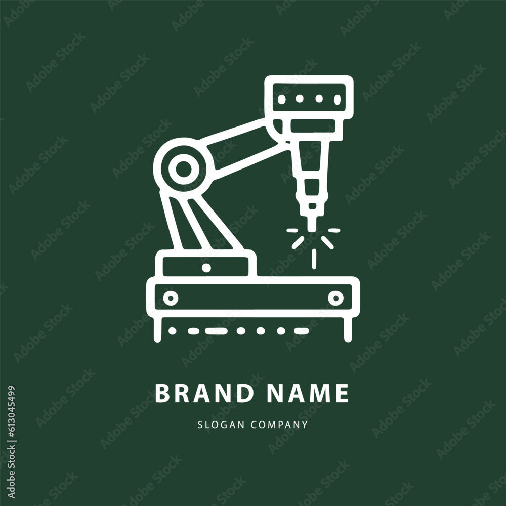Robotic hand manipulator silhouette symbol icon. Robot limb logo. Robot ...