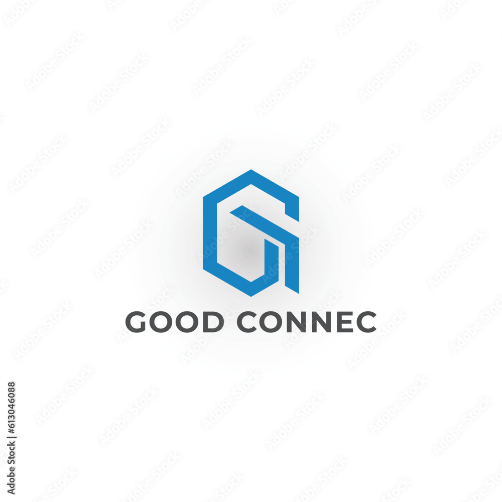 Abstract initial letter GC or CG logo in blue color isolated in white ...