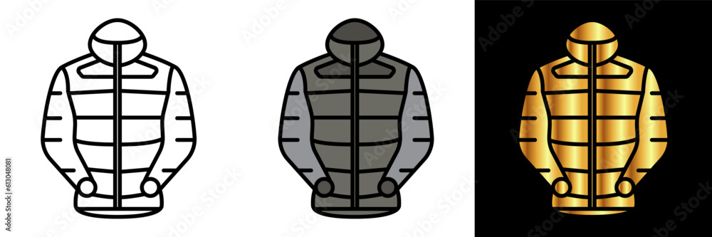 Hiking Jacket Icon, an icon representing a hiking jacket, symbolizing ...