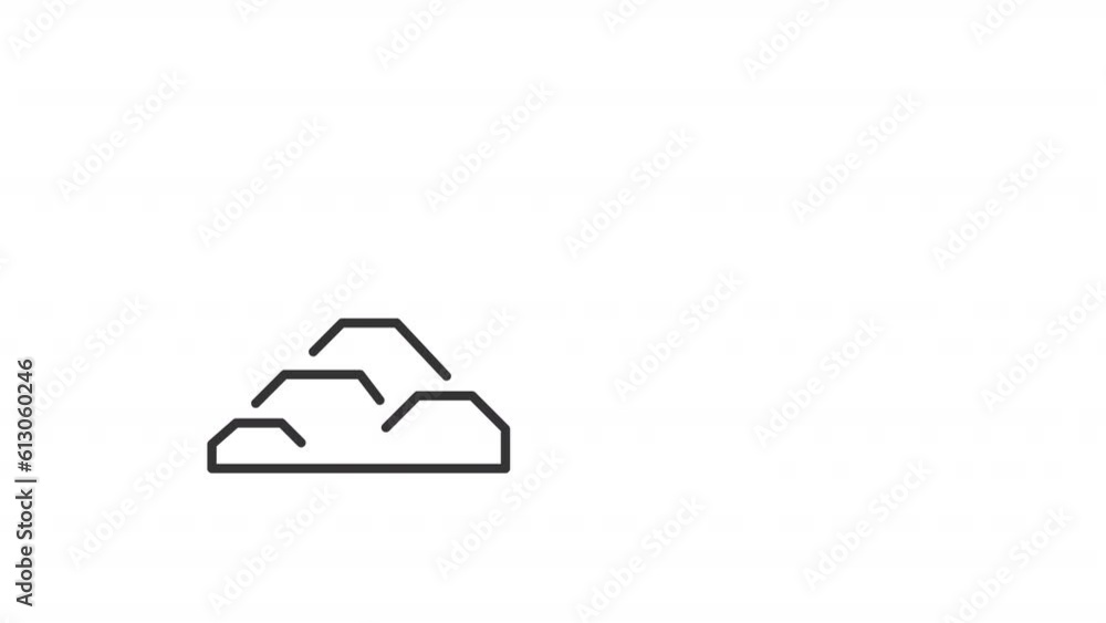Animated dump truck line icon. Tipper unloading coal animation. Mining ...