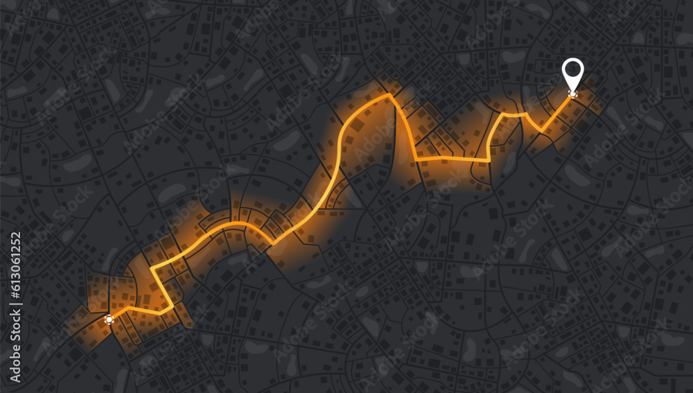Location tracks dashboard. City street road. City streets and blocks ...