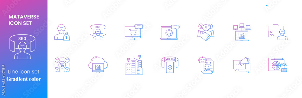 Simple vector set of Metaverse Icon set, Augmented Reality icons. smart ...