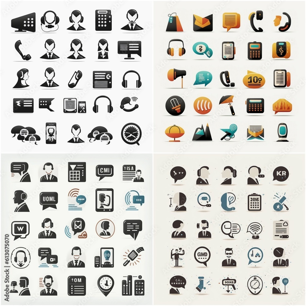 Display various phone conversation icons. Icons are displayed on a pure ...
