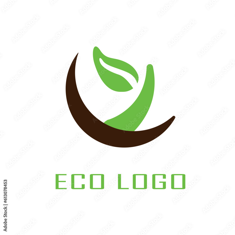 eco logo simple, minimalist nature logo with white background Stock ...