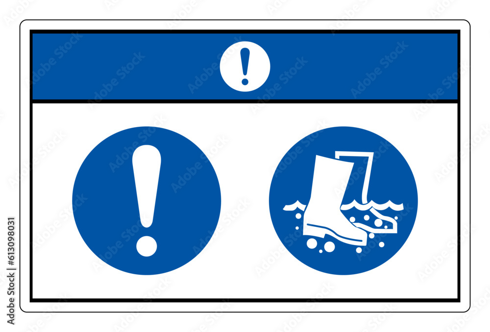 Notice Disinfect Boots Symbol Sign, Vector Illustration, Isolate On ...