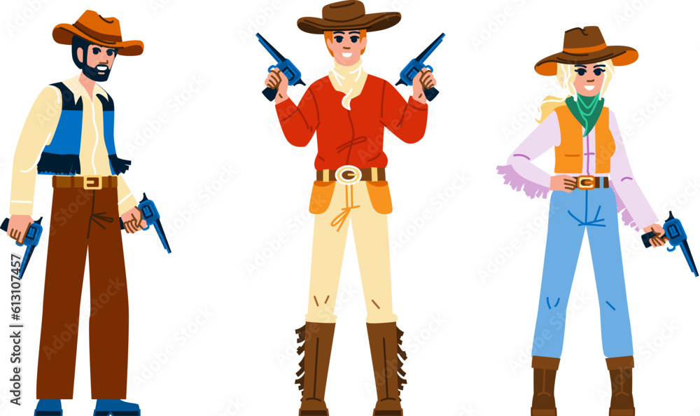 cowboy man woman vector. western wo, horse male, white west, wild ...