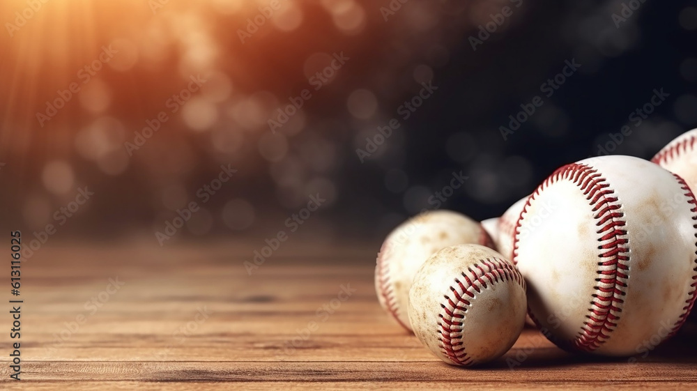 AI generative image about baseball with a baseball ball and a bokeh ...