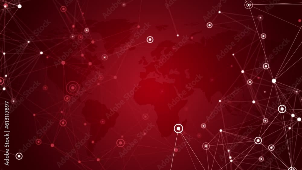 Interlaced lines connecting the dots. Round conventional cartographic ...
