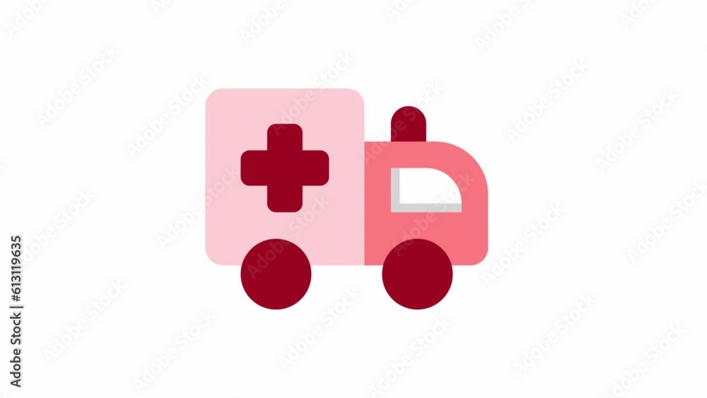 Ambulance Car, Hospital animated icon on transparent background. Stock ...