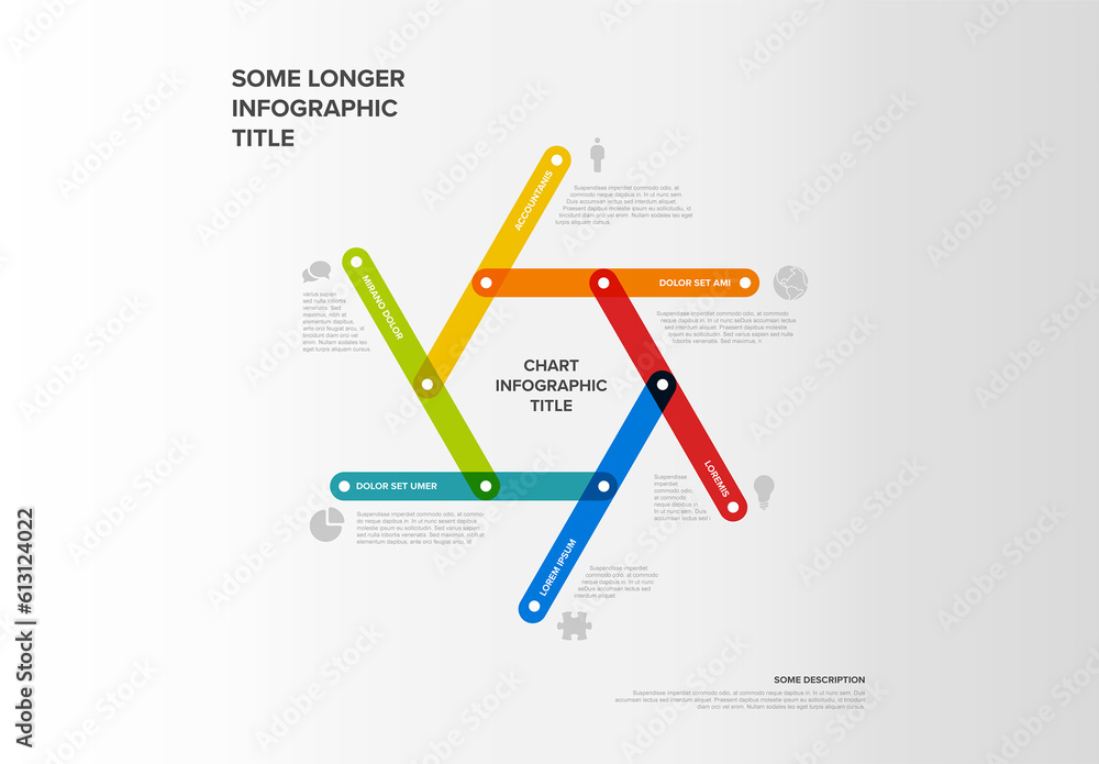 Six blocks chart multipurpose infographic template Stock Template ...