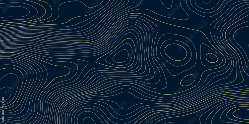 Abstract colorful blue topographic wavy curve line background ...