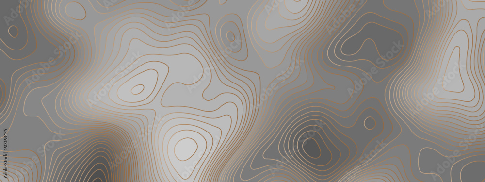 Abstract wave curved lines topographic contours map background ...