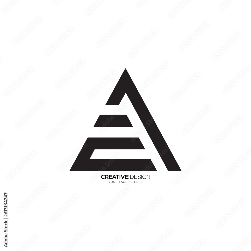 Letter EA modern unique triangle shape creative monogram logo. EA logo ...