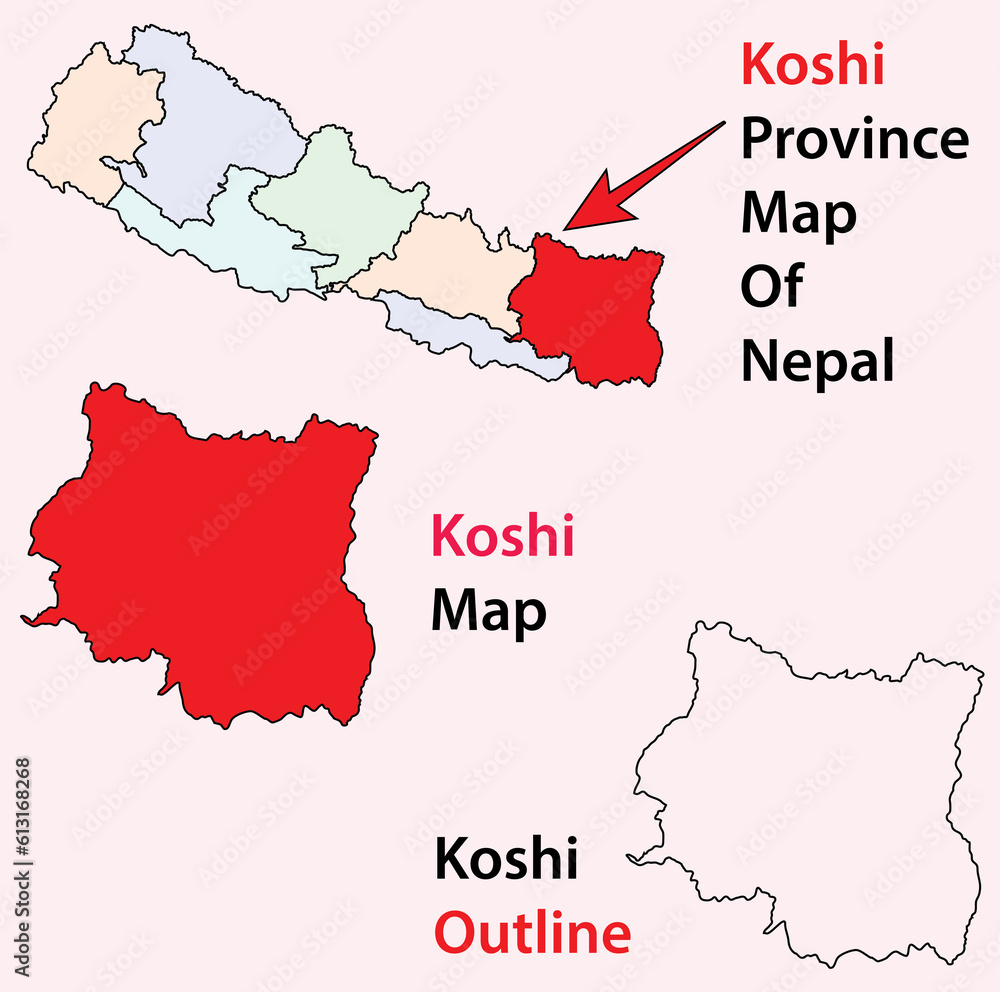 Fototapeta map nepal Koshi, koshi zone map nepal, nepal map vector of ... Fototapeta map nepal Koshi, koshi zone map nepal, nepal map vector of ...