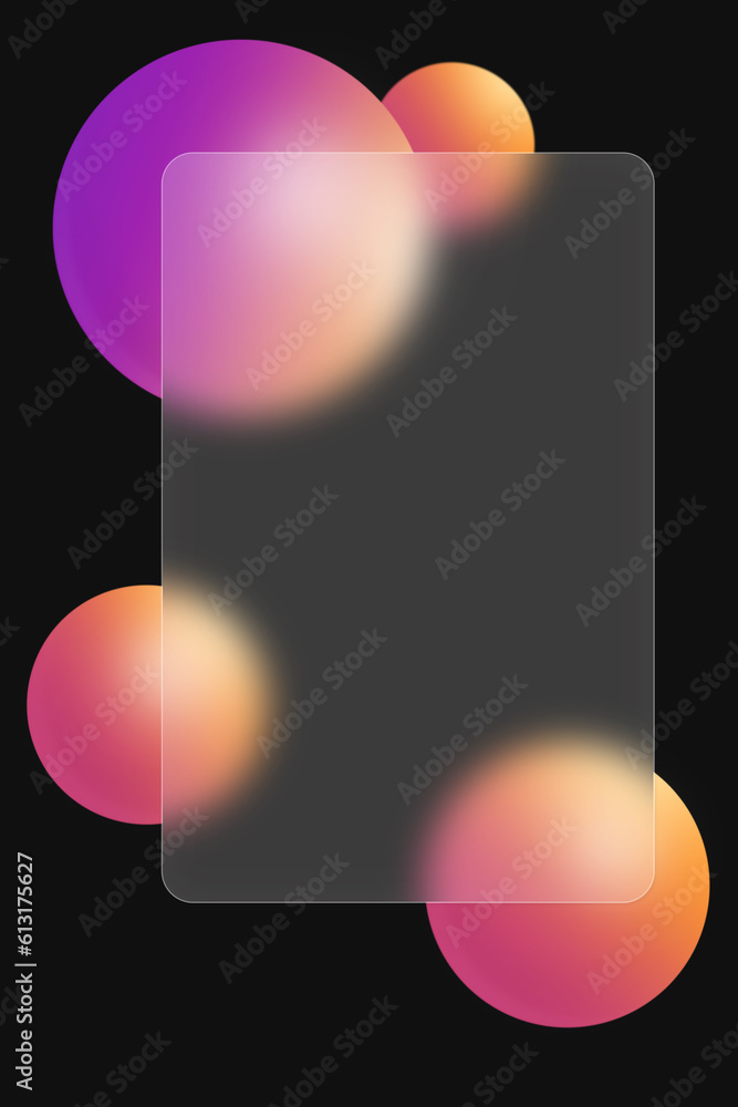 Abstract gradient of fluid flow shape and transparent glass plate ...