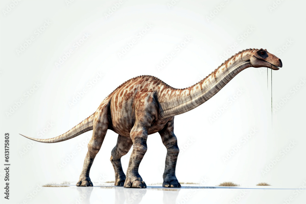 Diplodocus. Dinosaur, realistic image. White background. Ai ...