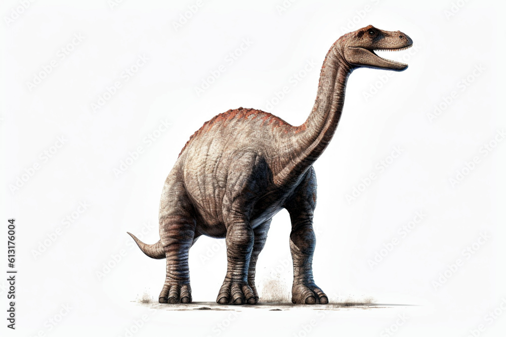 Brontosaurus. Dinosaur, realistic image. White background. Ai ...