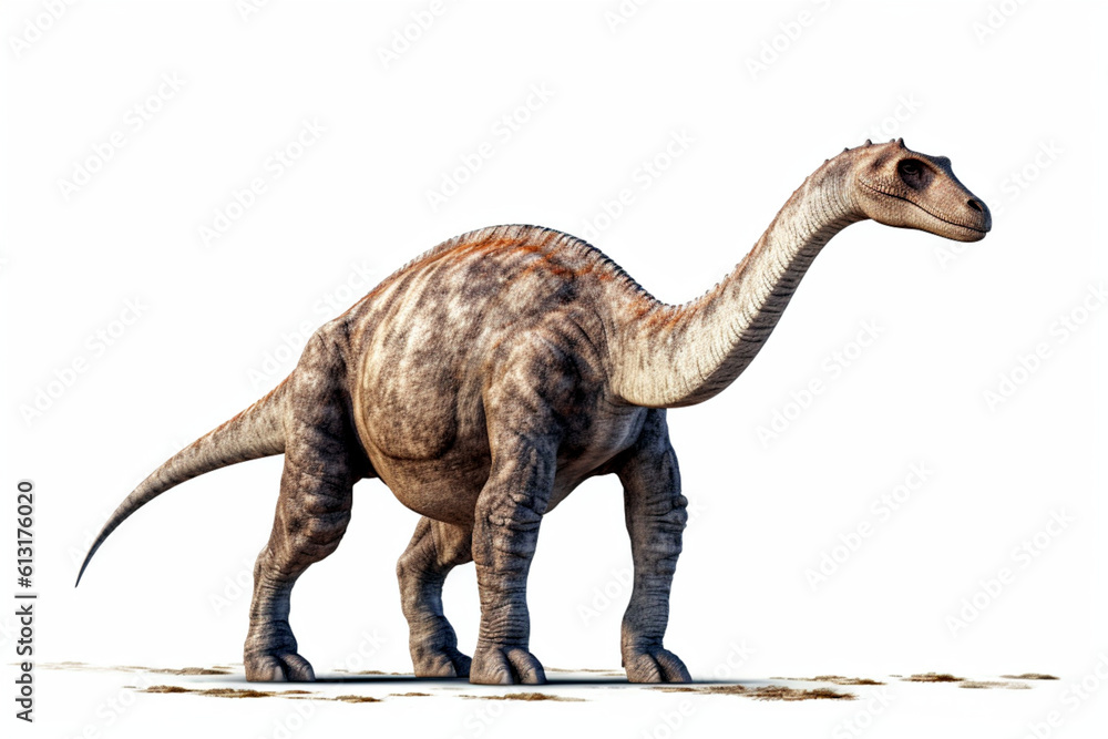 Brontosaurus. Dinosaur, realistic image. White background. Ai ...