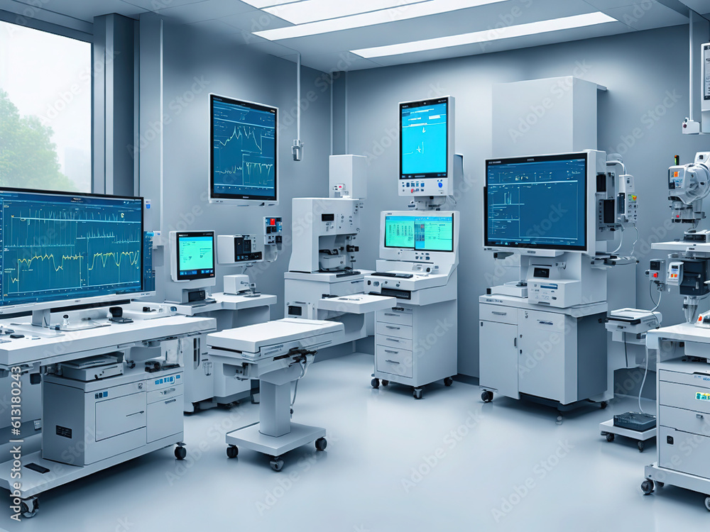 Equipment and medical devices room, Analyze Data, Real-time Monitoring ...