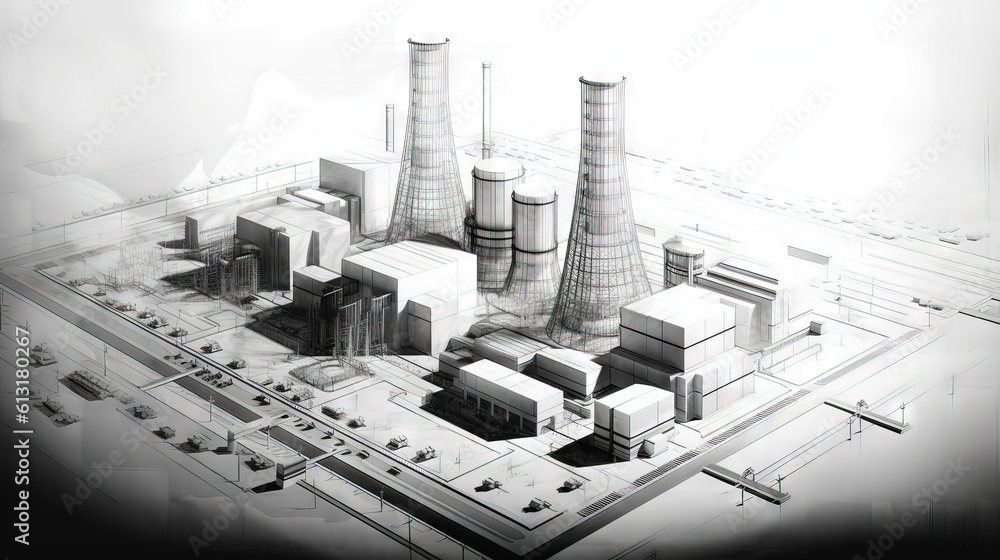A diagrammatic drawing of a nuclear power station, illustrating the ...
