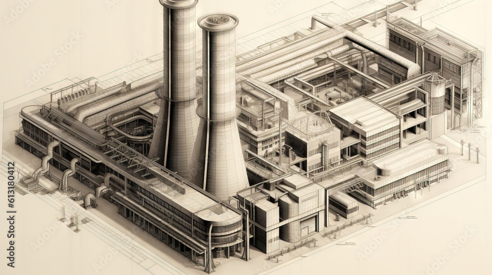 A diagrammatic drawing of a nuclear power station, illustrating the ...