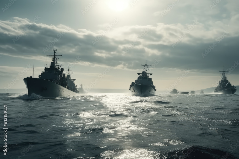 Naval warships. Uboats in a active combat zone. Battleships in the navy ...