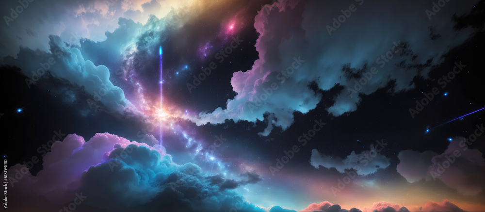 Celestial Nebula. scene of a single bright star shining amidst a ... Celestial Nebula. scene of a single bright star shining amidst a ...